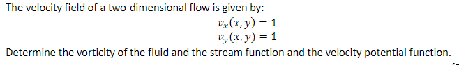 Solved The velocity field of a two-dimensional flow is given | Chegg.com