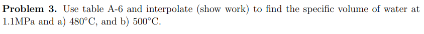 Solved Problem 3. Use table A-6 and interpolate (show work) | Chegg.com