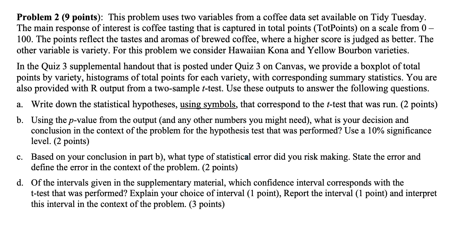 Problem 2 (9 points): This problem uses two variables | Chegg.com