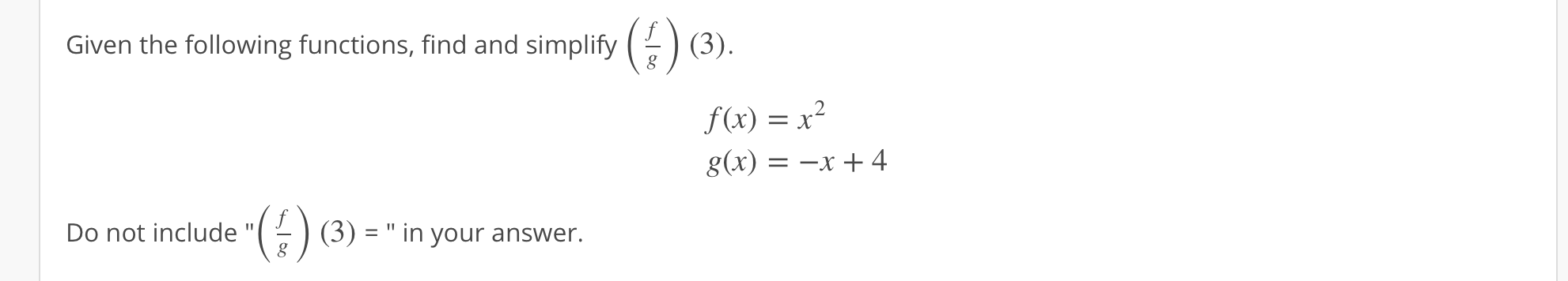 Solved Given The Following Functions Find And Simplify 4