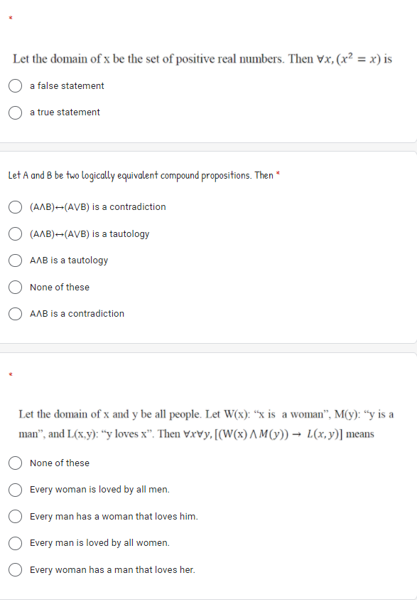 Solved Let the domain of x be the set of positive real | Chegg.com