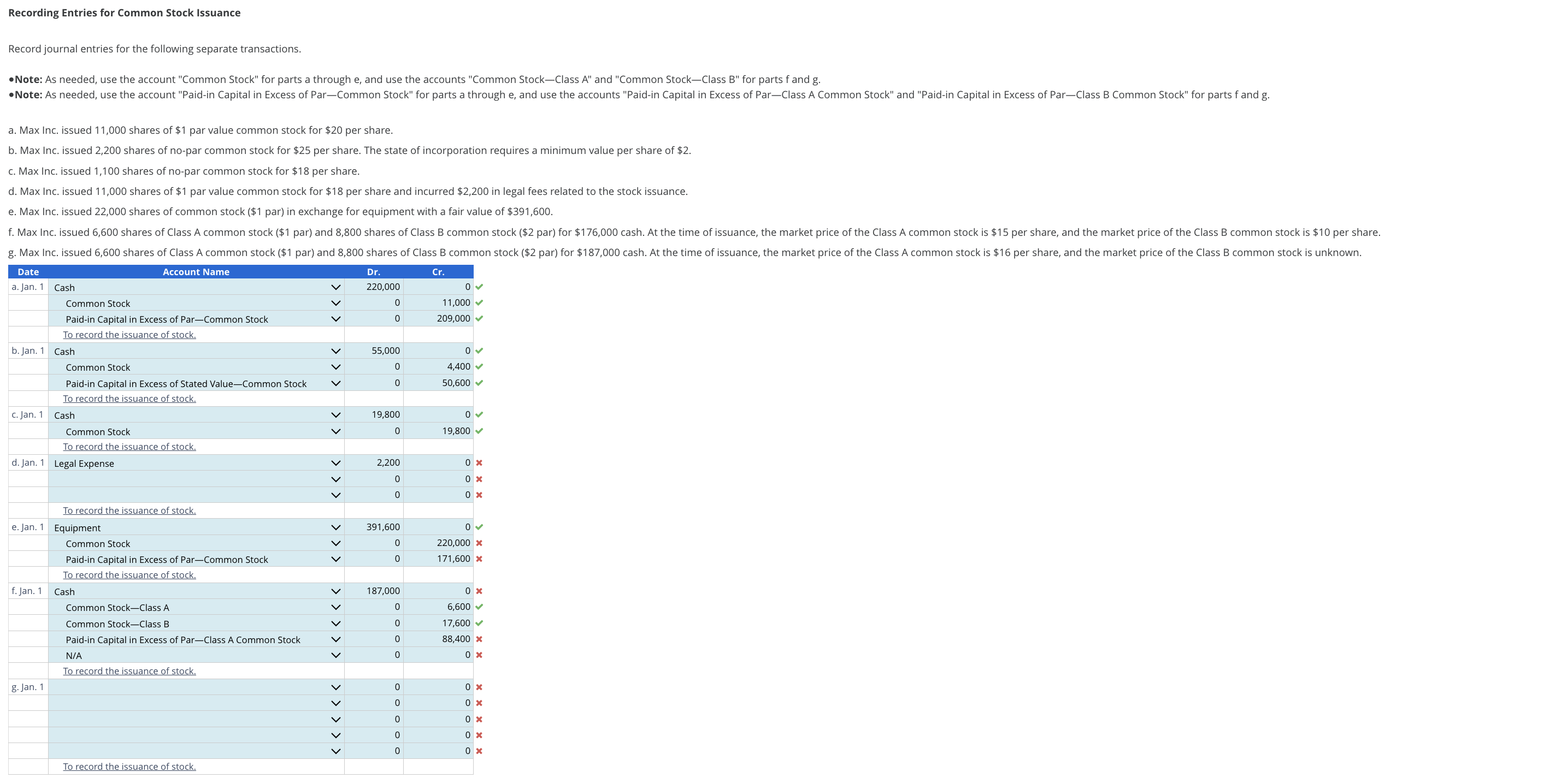 Solved Recording Entries for Common Stock Issuance Record | Chegg.com