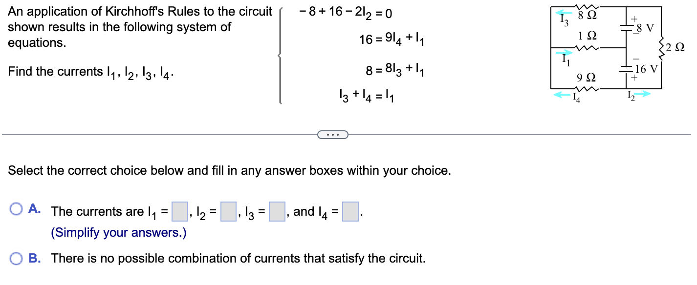 Solved An application of Kirchhoff's Rules to the circuit | Chegg.com