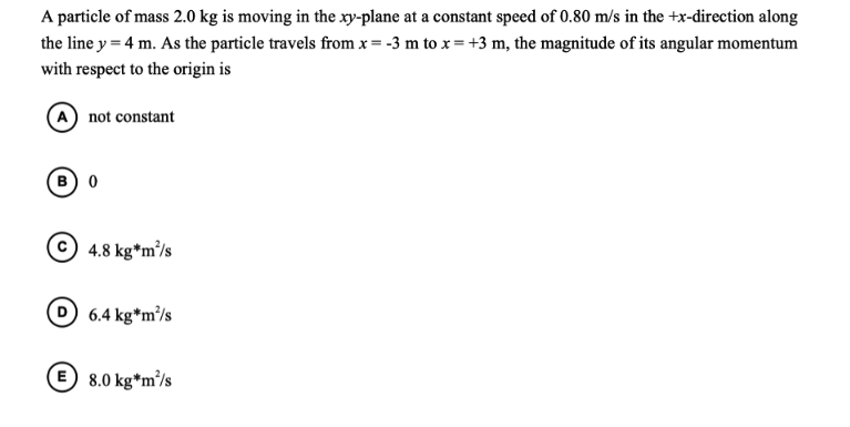 Solved A particle of mass 2.0 kg is moving in the xy-plane | Chegg.com