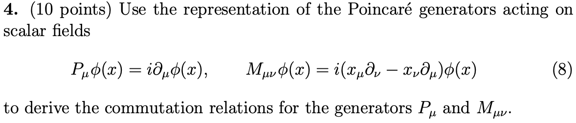 Solved 4. (10 points) Use the representation of the Poincar | Chegg.com