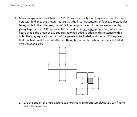 Solved Geometry Concepts 3. Many polygonal nets will fold to | Chegg.com