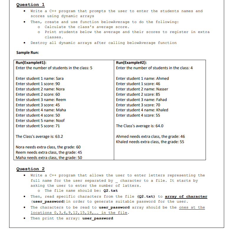 Solved Question 1 Write a C++ program that prompts the user | Chegg.com