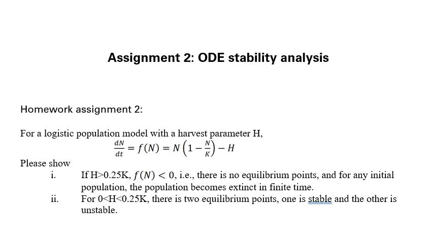 Solved Assignment 2: ODE stability analysis Homework | Chegg.com