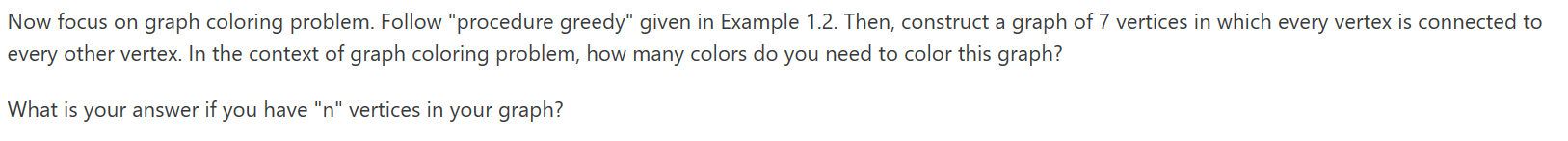 Solved Now focus on graph coloring problem. Follow | Chegg.com