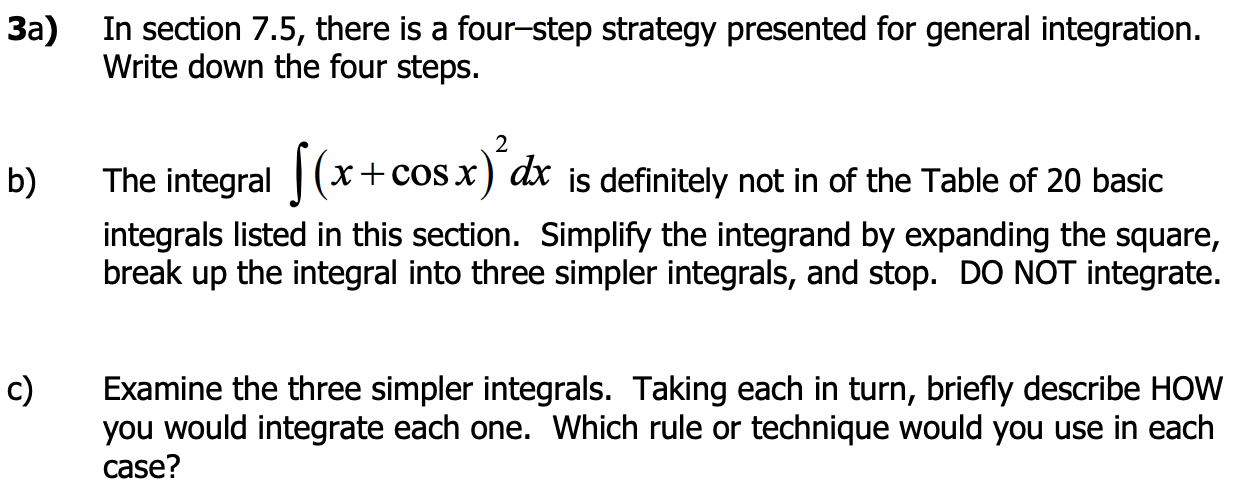 Solved 3a) In section 7.5, there is a four-step strategy | Chegg.com