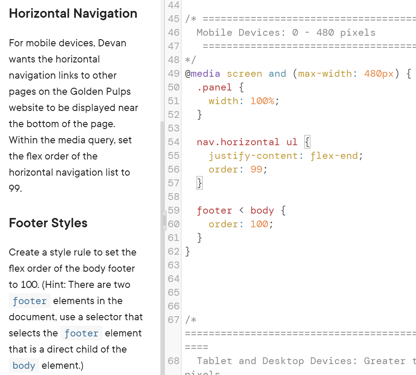 Solved Horizontal Navigation For mobile devices, Devan wants | Chegg.com