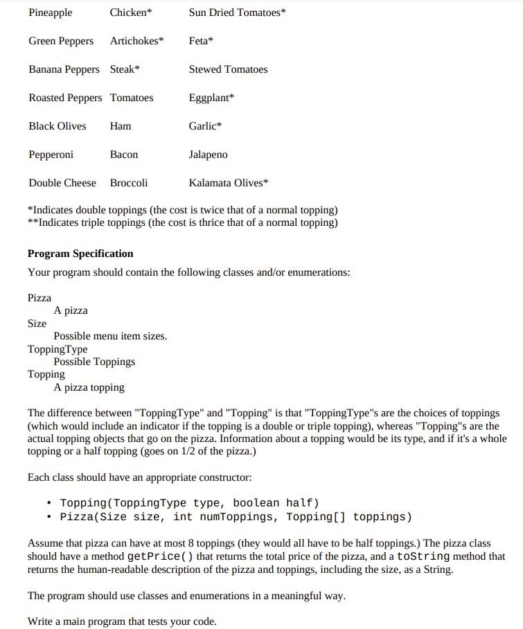 Solved You've been hired to automate the ordering system for | Chegg.com