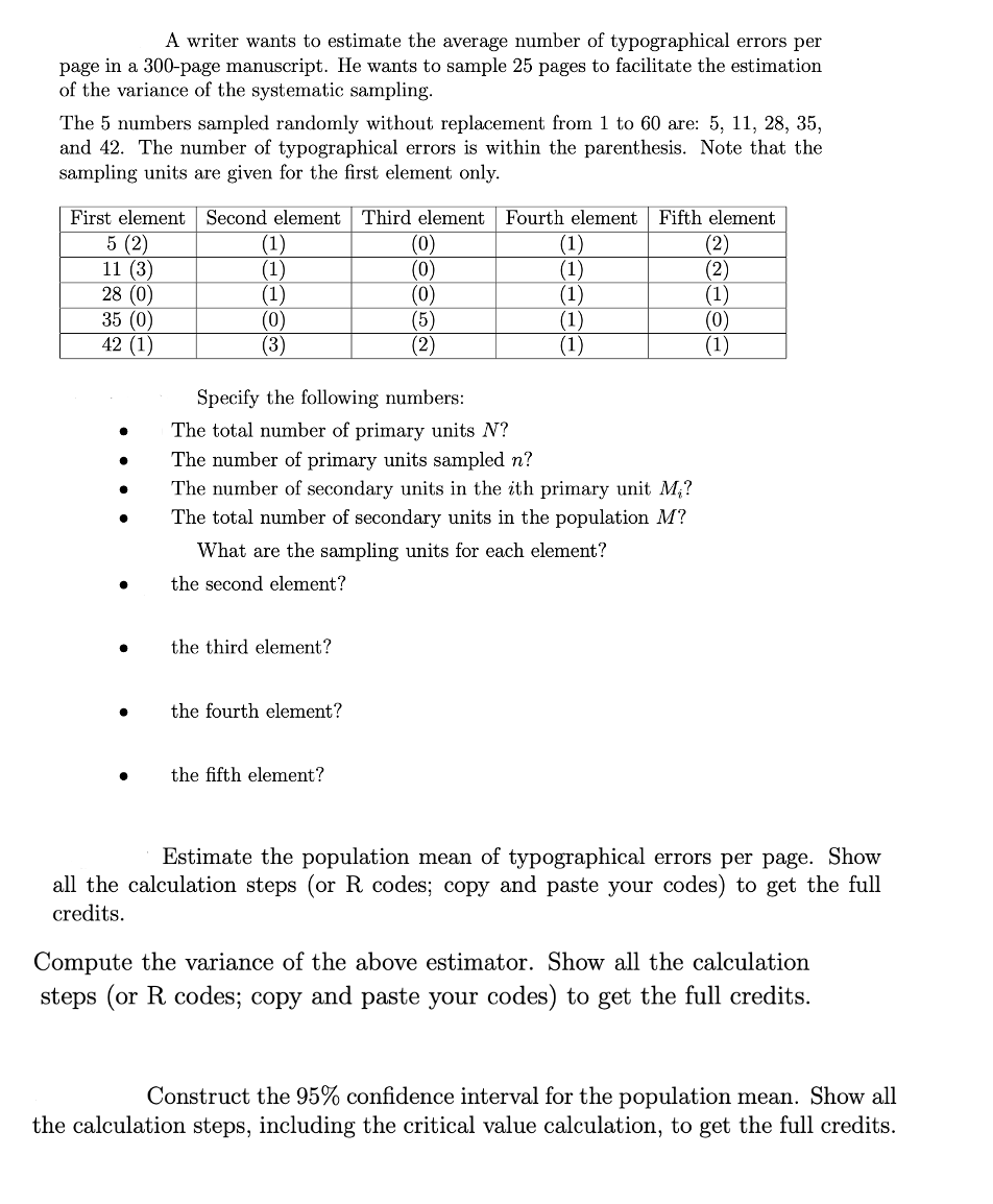 Solved A writer wants to estimate the average number of | Chegg.com