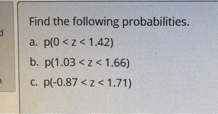 Solved Find the following probabilities. a. p(0