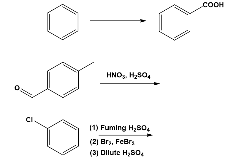 Solved COOH HNO3, H2SO4 CI (1) Fuming H2SO4 (2) Br2, FeBr3 | Chegg.com