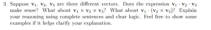 Solved 3. Suppose vi, V2, V3 are three different vectors. | Chegg.com