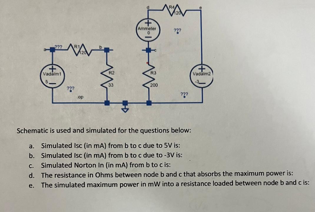 Solved Schematic is used and simulated for the questions | Chegg.com
