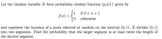 Solved Let the random variable X have probability density | Chegg.com