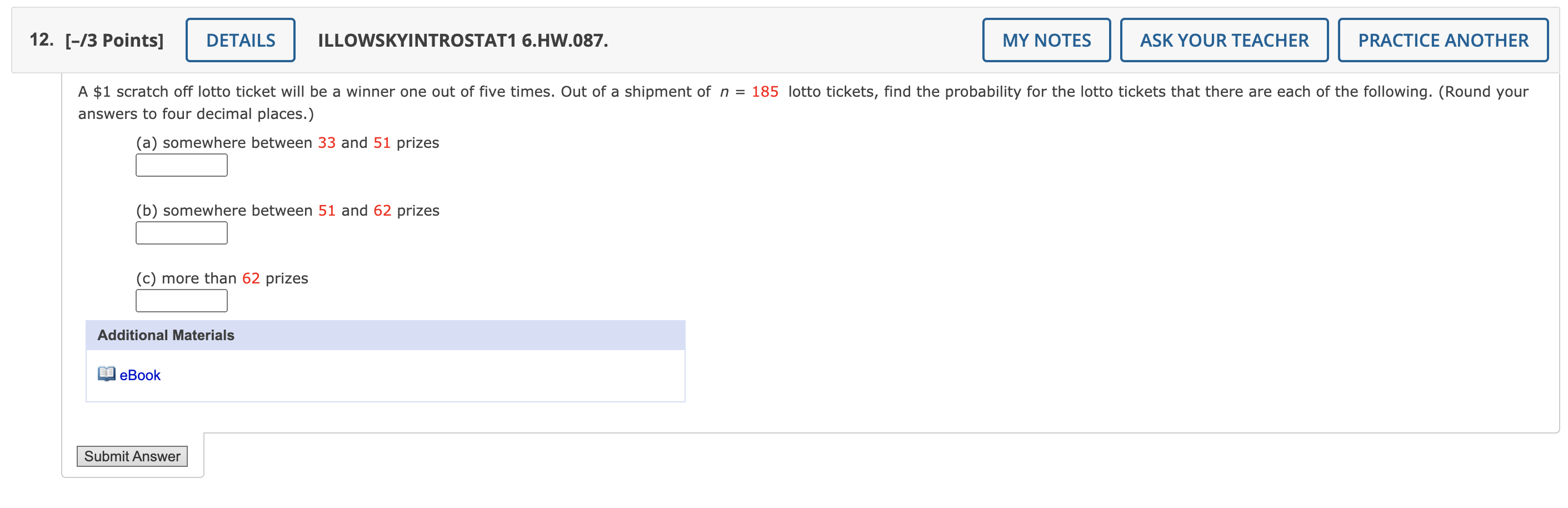 Solved 12. [-73 Points] DETAILS ILLOWSKYINTROSTAT1 6.HW.087. | Chegg.com