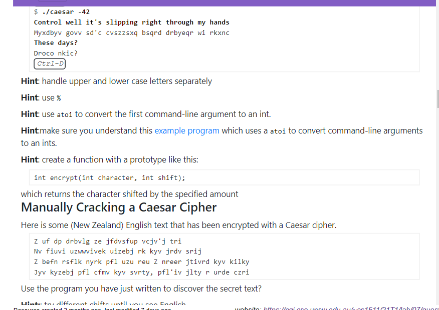 Solved Write A C Program Caesar C Which Reads Characters
