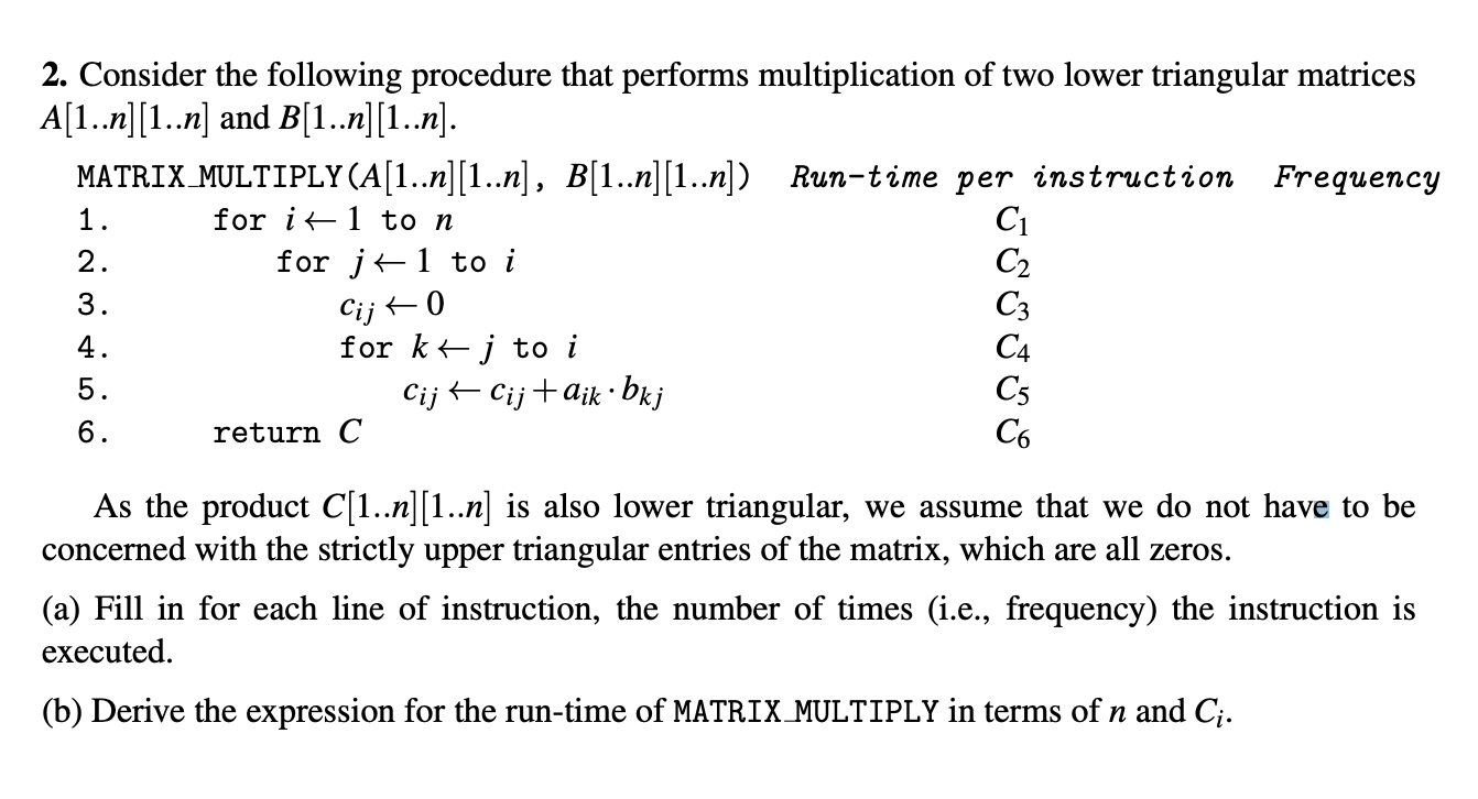 Solved 2. Consider the following procedure that performs | Chegg.com