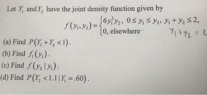 Solved Let Y and Y, have the joint density function given by | Chegg.com
