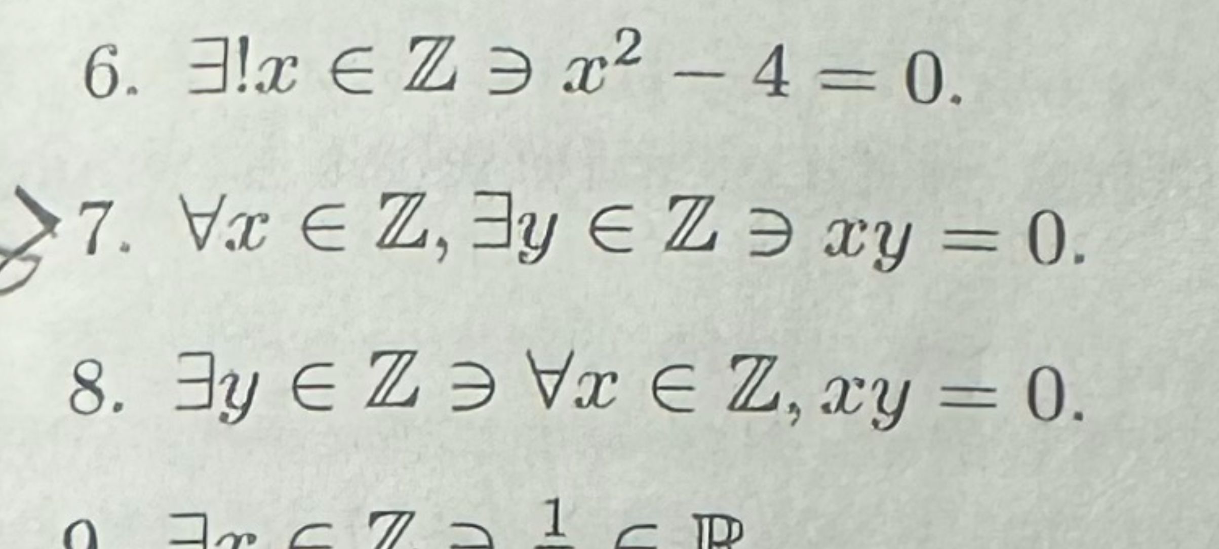 Solved 7. ﻿identify the quantifiers in the 7. 7.following | Chegg.com