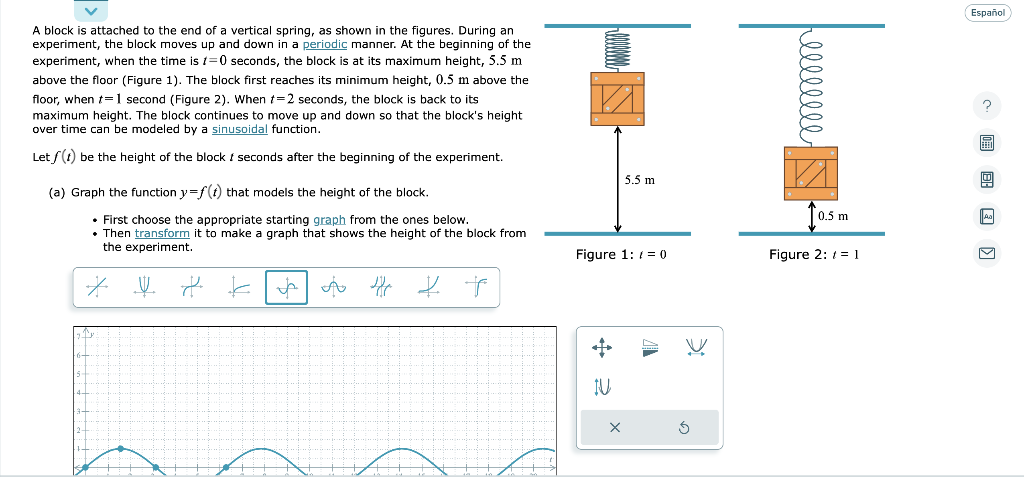 Solved A block is attached to the end of a vertical spring, | Chegg.com