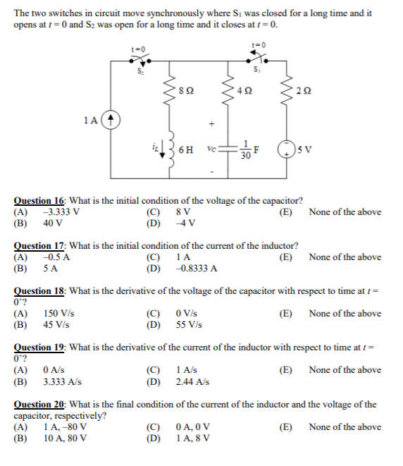 Solved The two switches in circuit move synchronously where | Chegg.com
