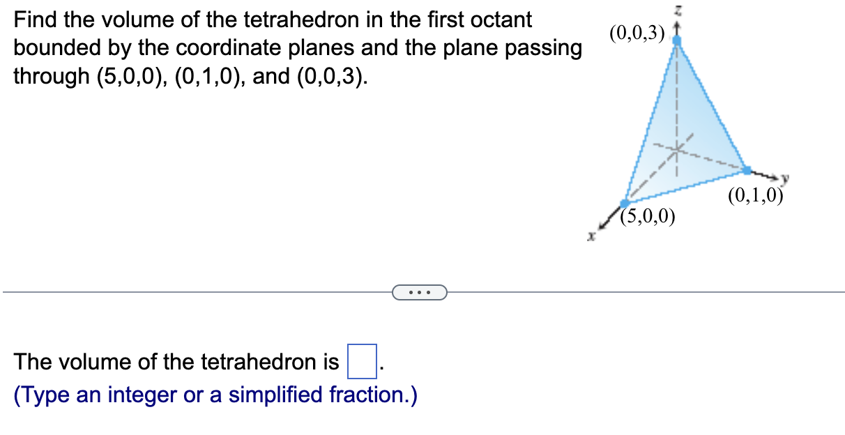 Solved Find the volume of the tetrahedron in the first | Chegg.com