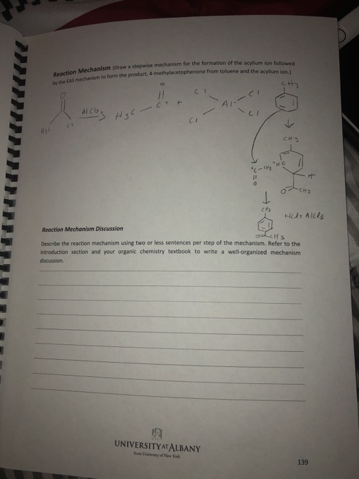 Solved acylium ion followed n Mechanism (Draw a stepwise | Chegg.com