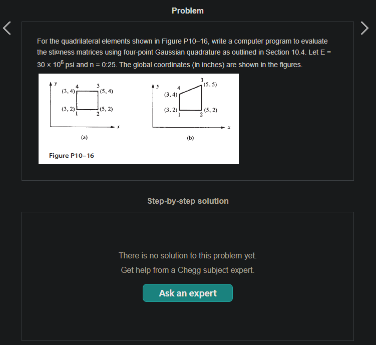 Solved Problem For the quadrilateral elements shown in | Chegg.com