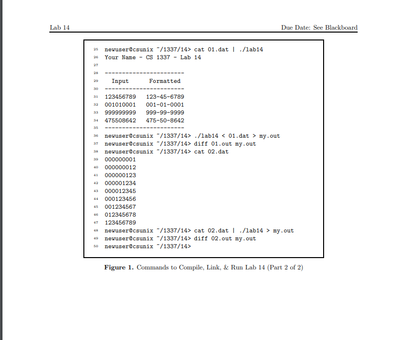 Solved Lab 14 Due Date: See Blackboard Source File: | Chegg.com