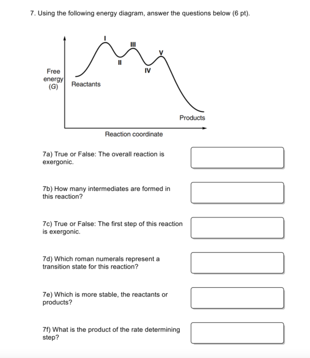 Solved 7. Using the following energy diagram, answer the | Chegg.com