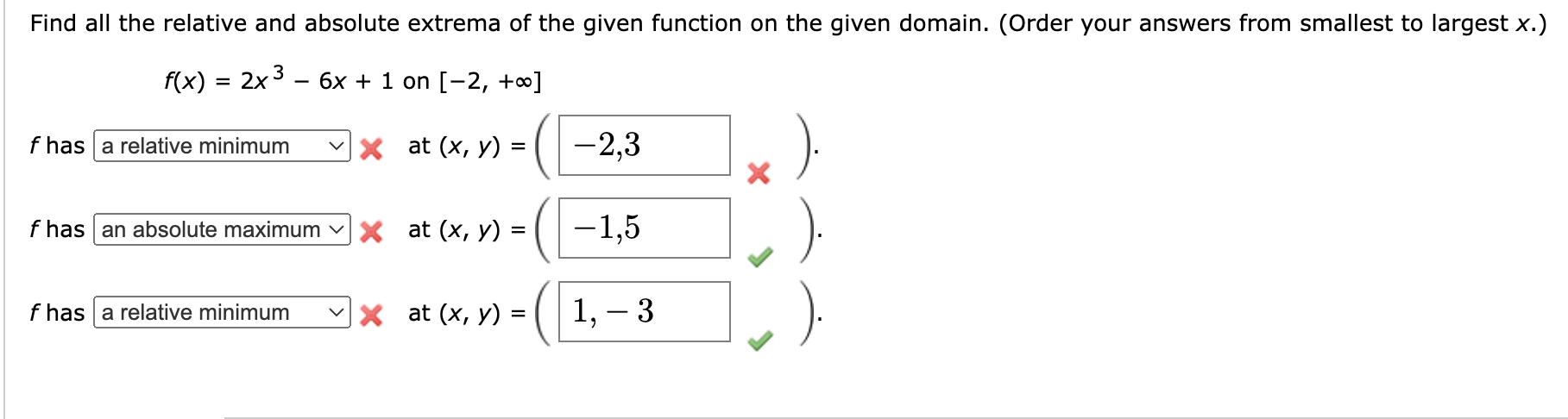 Solved Find all the relative and absolute extrema of the | Chegg.com