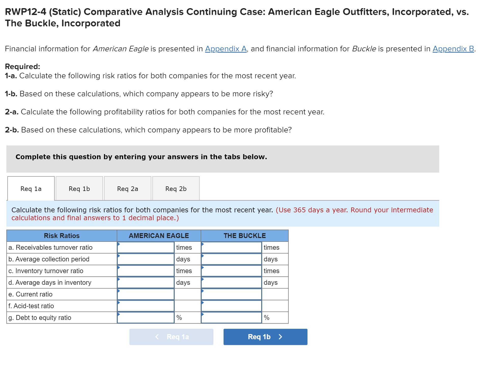Solved RWP12-4 (Static) Comparative Analysis Continuing | Chegg.com