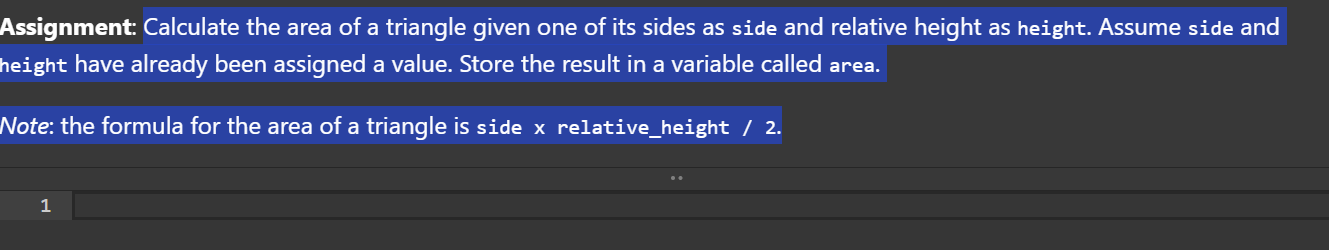 Solved give me code in pythonAssignment: Calculate the area | Chegg.com