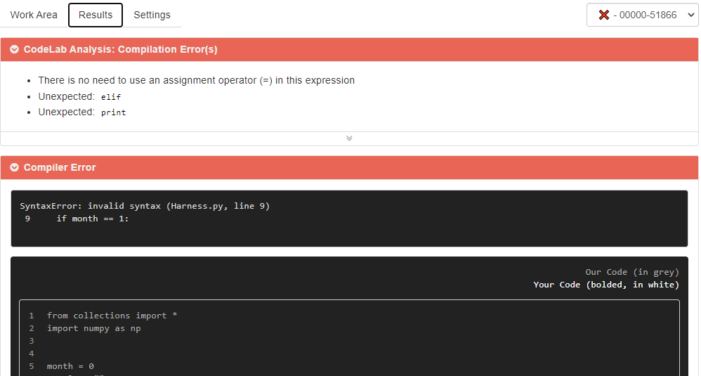 Solved Work Area Results Settings X-00000-51867 Instructions | Chegg.com