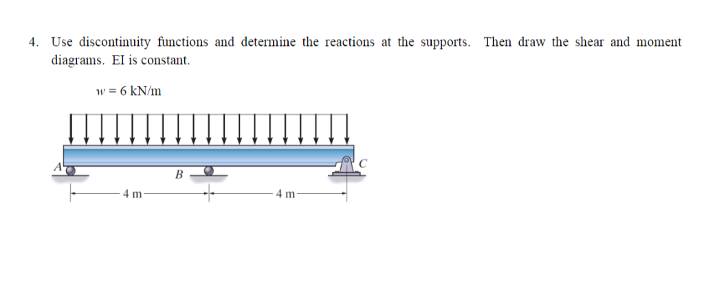 Solved 4 Use Discontinuity Functions And Determine The