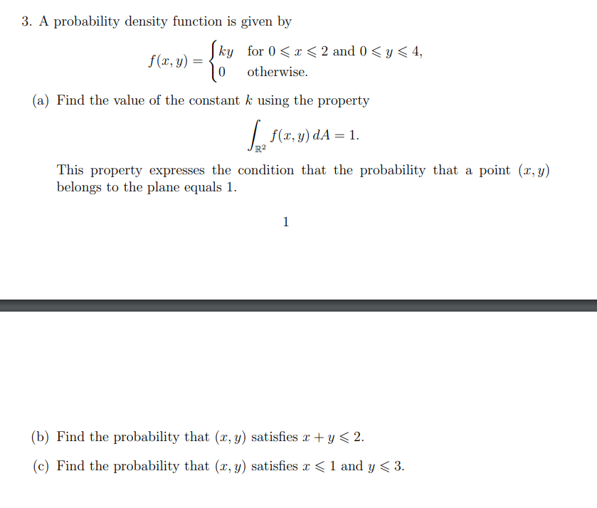 Solved 3. A probability density function is given by | Chegg.com