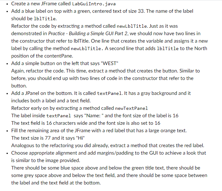Solved My First Gui In this lab, you will create a GUI that | Chegg.com