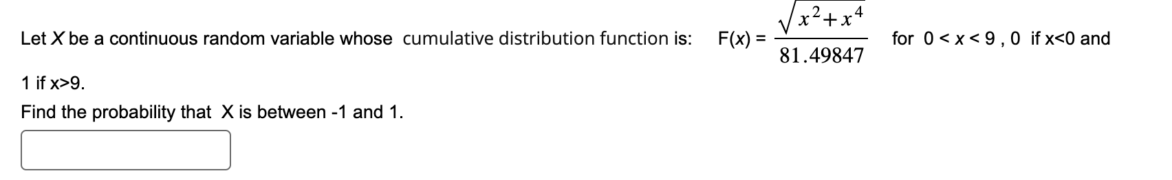 Solved Let X be A Continuous Random Variable Whose