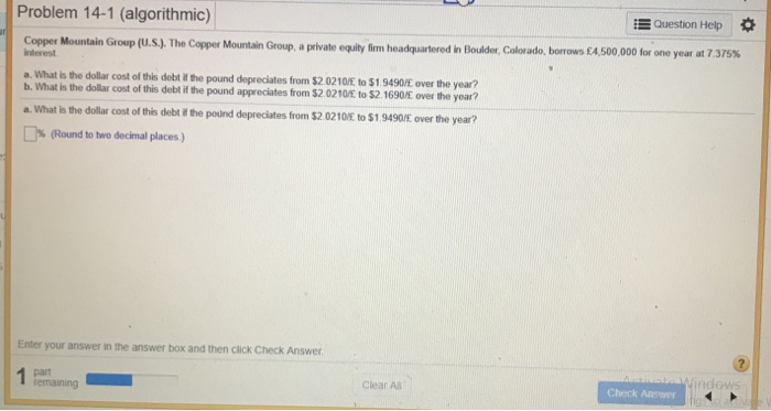 Solved Problem 14-1 (algorithmic) :-Question Help * tain | Chegg.com