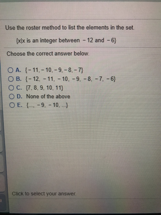 Solved Use the roster method to list the elements in the | Chegg.com