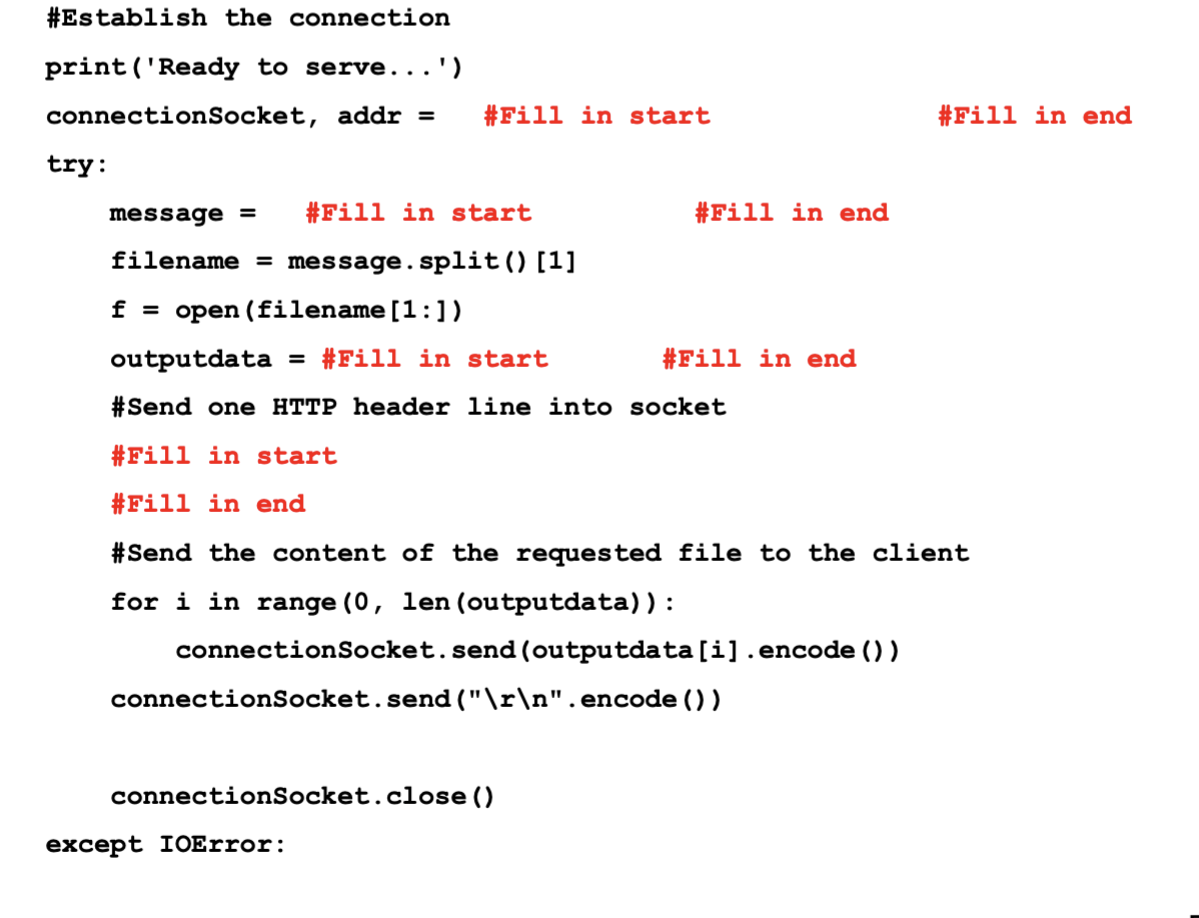 Solved \#Establish the connection print ('Ready to | Chegg.com