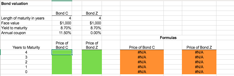 Excel Online Structured Activity: Bond valuationAn | Chegg.com