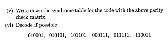 Solved The following 3 words form a basis of a (6,3) linear | Chegg.com