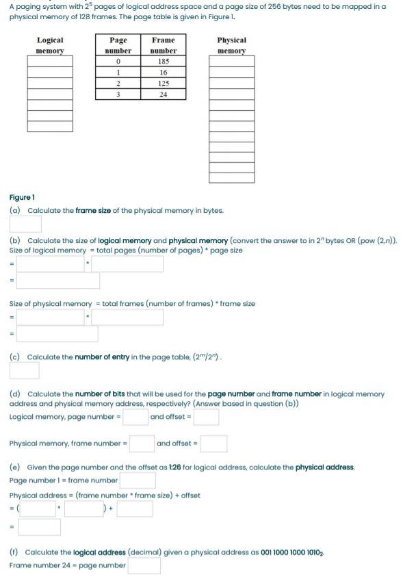 Solved A paging system with 25 pages of logical address | Chegg.com