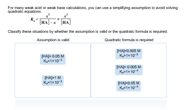 Solved For many weak acid or weak base calculations, you can | Chegg.com