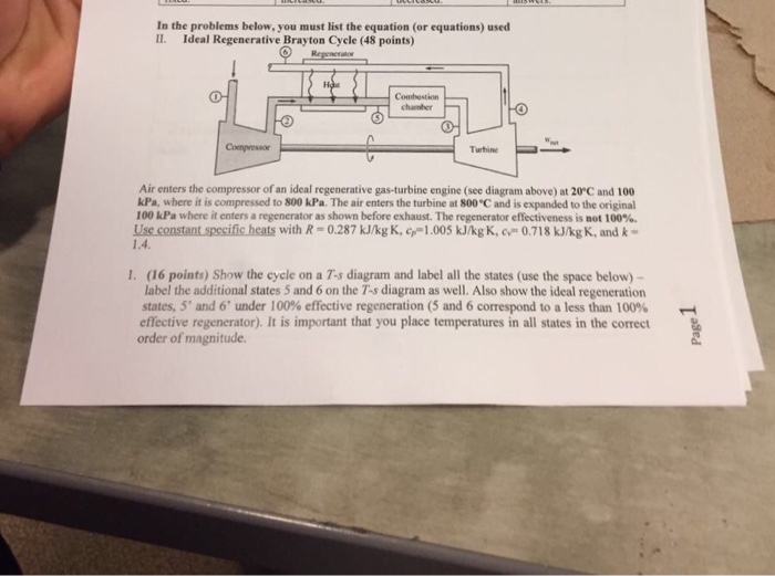 Solved Air enters the compressor of an ideal regenerative | Chegg.com